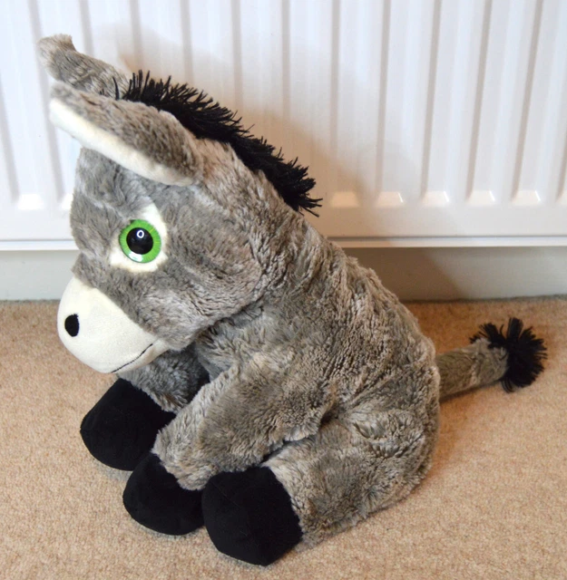 TEDDY MOUNTAIN BURRITO Donkey Animal Grey Green Eyes 14" Inch Tall Soft ...