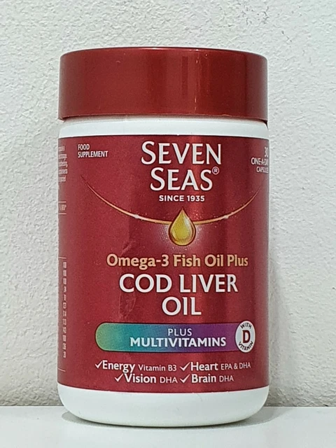SEVEN SEAS OMEGA-3 Fish Oil Plus Cod Liver Oil Multivitamins 30 Capsules £4.69 - PicClick UK