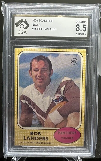 1970 SCANLENS NSW Rugby League BOB LANDERS Penrith Panthers CGA 8.5 #45 ...