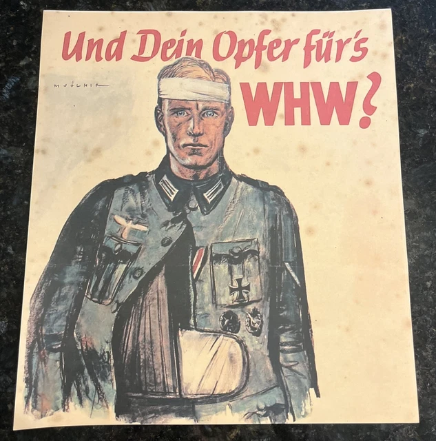 GERMAN THIRD REICH Wartime Military Winterhilfswerk WHW Poster WW2 WWII ...