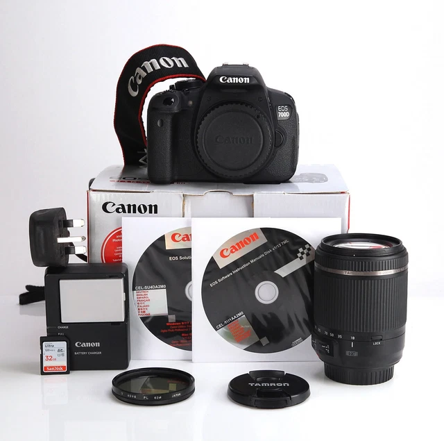 CANON EOS 700D DSLR Camera & Tamron 18-200mm VC Zoom Lens Kit Boxed ...