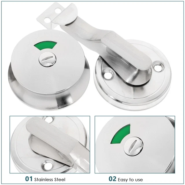 PUBLIC TOILET PARTITION Lock Vacant Engaged Door Indicator Bathroom $33 ...