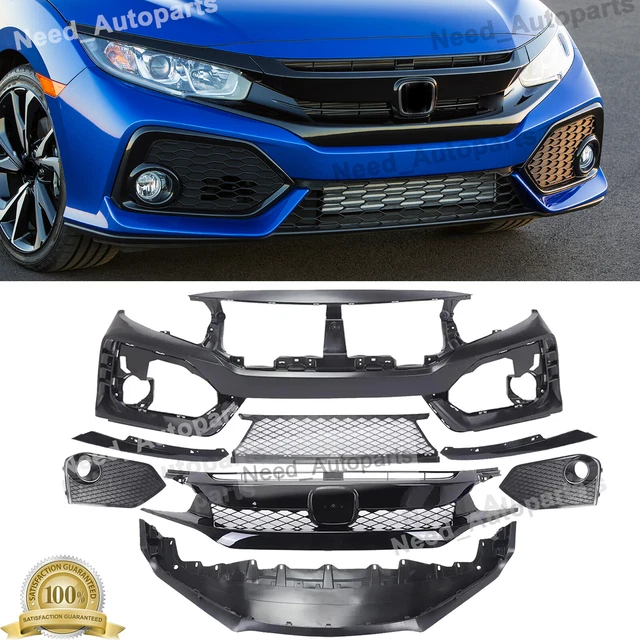 TYPE R STYLE Front Bumper Cover W/Grille W/Lip For 16-21 Honda Civic ...