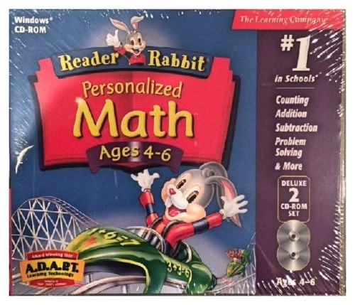 READER RABBIT PERSONALIZED Math Ages 4 to 6 Pc New 2 Cds XP Add ...