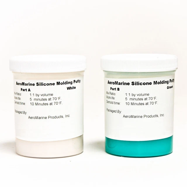 FAST SETTING SILICONE Rtv Platinum Rubber Molding Putty 1:1 Mix Green 1 ...