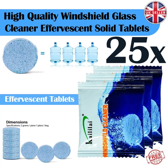 25 X CAR SCREEN WASH WINDSCREEN FLUID TABLETS ANTI FREEZE UPTO -3 UK ...