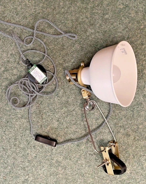 IKEA RANARP WALL Clamp Plug in Lamp. Classic-patterned ~3m Textile Cord ...