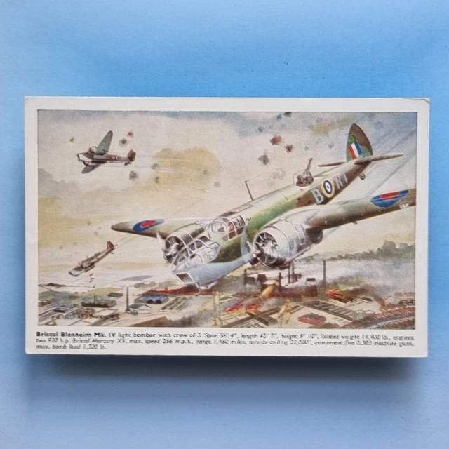 WW2 AIRCRAFT POSTCARD C1940 RAF Bristol Blenheim Mk IV Bomb Raid £5.95 ...