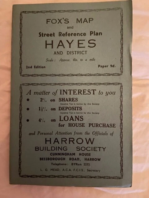 VINTAGE FOX'S STREET REFERENCE PLAN AND MAP OF HAYES & DISTRICT 2nd ...