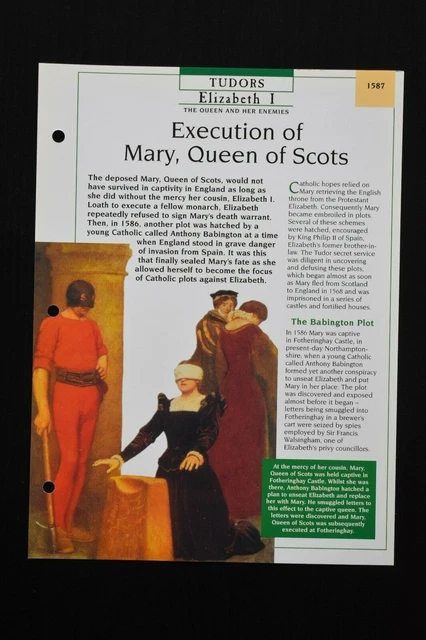 KINGS & QUEENS Maxi Card Execution of Mary Queen Of Scots - Elizabeth I ...