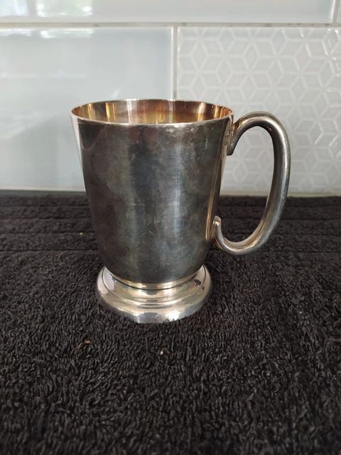 VINTAGE WALKER & HALL SILVER PLATED 1/2 PINT TANKARD marked GR 37 £15. ...