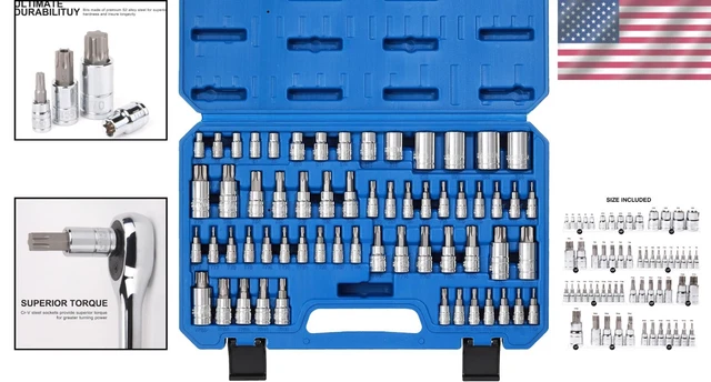 60-PIECE TORX BIT and External Socket Set for Precision Work with ANSI ...