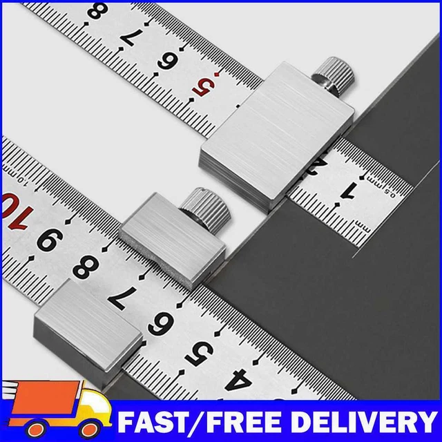 STEEL RULER LOCATOR Angles Scriber Marker Ruler Limiter Woodworking ...