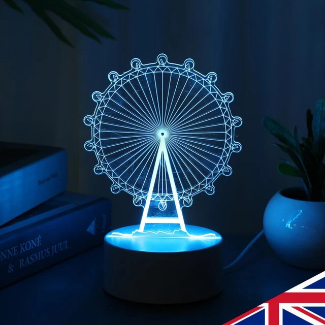 FERRIS WHEEL 3D Night Lights Dimmable Table Lamp Nightstand Lamps ...