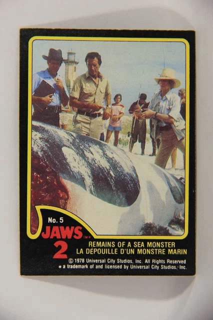 JAWS 2 - 1978 Trading Card #5 Remains Of A Sea Monster FR-ENG Can OPC ...