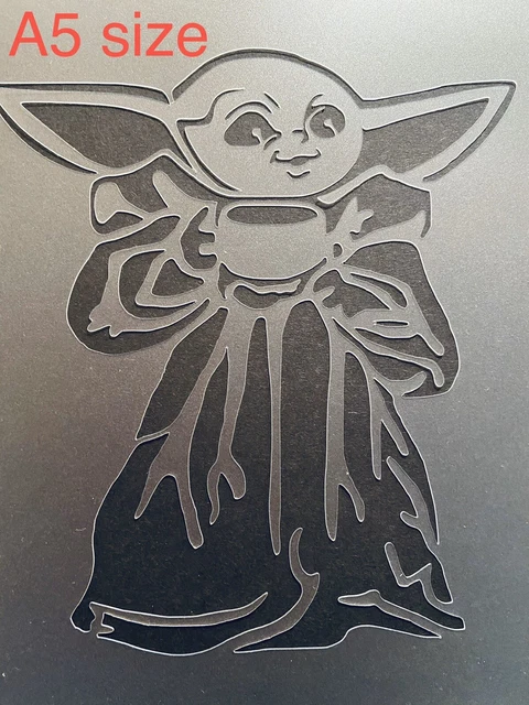 A5 BABY YODA Stencil for painting Template Mandalorian Stencil Decor ...