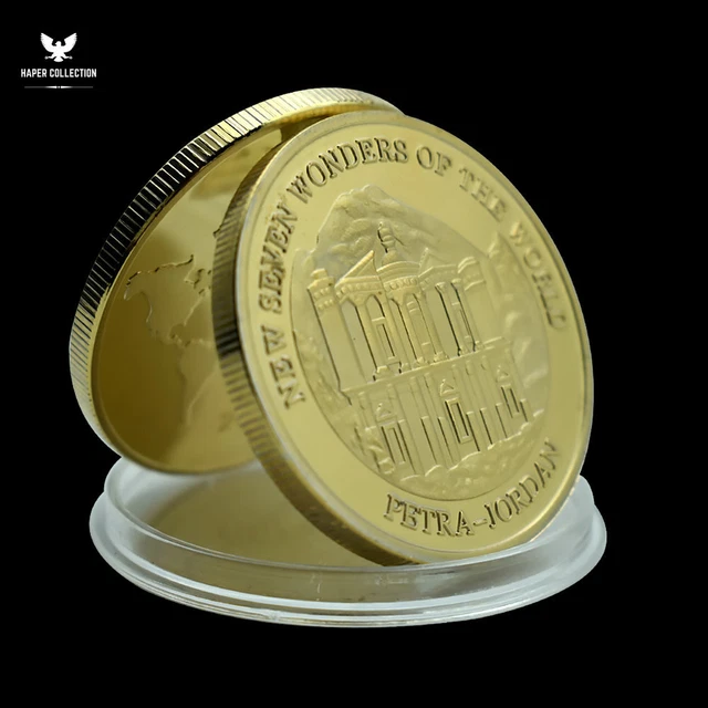 JORDAN PETRA GOLD Coin New Seven Wonders of The World Medal New Year's ...