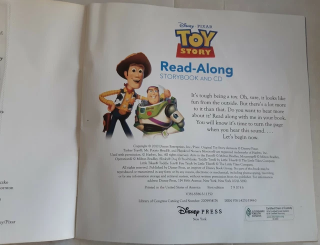 DISNEY PIXAR TOY Story Read-along Storybook and CD £4.16 - PicClick UK