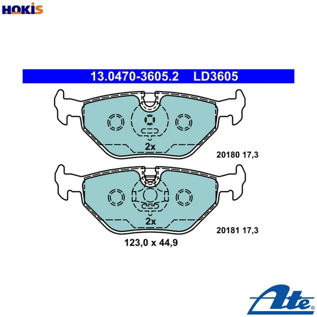 BRAKE PAD SET DISC BRAKE 13.0470-3605.2 FOR SAAB MG BMW Z1/Roadster Z3 ...