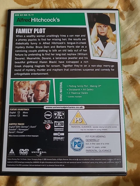 ALFRED HITCHCOCK'S Family Plot Dvd EUR 3,26 - PicClick IT