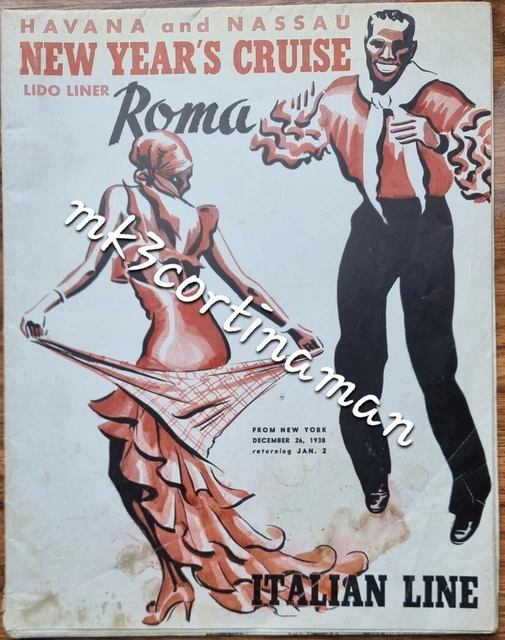 SS ROMA CRUISE Brochure/ Deck Plan 1938 Italian Line £99.99 - PicClick UK
