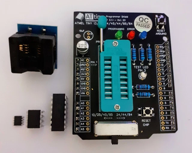 DIY ARDUINO SHIELD Attiny programming AVR Programmer - FREE SOP8 ...