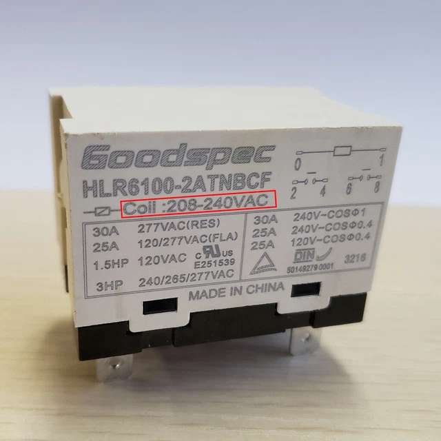 1 STCK HLR6100 2ATNBCF 208 240VAC Kompressorrelais 6 Pins 30A 277VAC 1 STCK HLR6100 2ATNBCF 208 240VAC Kompressorrelais 6 Pins 30A 277VAC