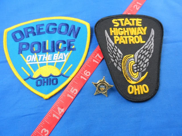 OHIO-POLICE CITY OF Oregon; State Highway Patrol; Ross Pin; Cloth Patch ...