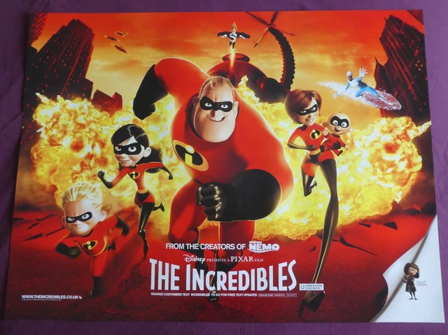 THE INCREDIBLES (2004) RARE ROLLED DISNEY PIXAR orig. UK quad poster 40 ...