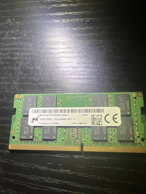 MICRON 16GB 2RX8 PC4-2666V Memory (MTA16ATF2G64HZ2G6E1) Laptop RAM $19. ...
