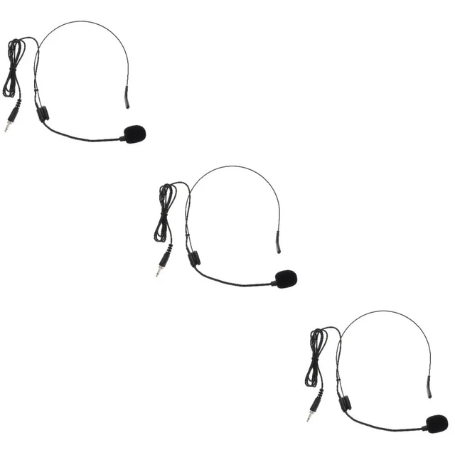 3PCS HEAD-MOUNTED MIC Teeth Screw Locking Speaker Microphone Voice ...