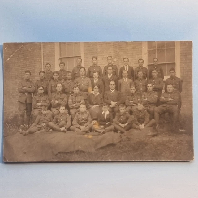 MILITARY POSTCARD C1916 WW1 School Army Cadet Force Group Portrait £9. ...