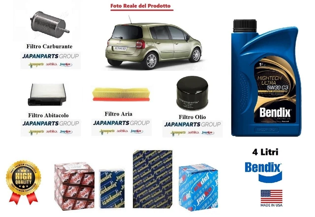 KIT DE FILTRES Entretien + Huile pour Renault Modus 1.2 16v 74 Kw 101 ...