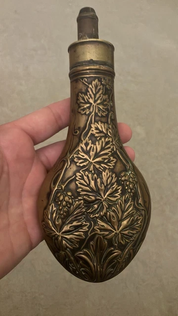 VICTORIAN BRASS & Copper hunting gun powder flask £42.32 - PicClick UK