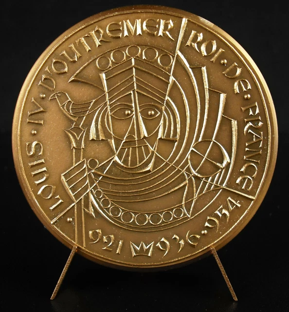 MÉDAILLE LOUIS IV d'Outremer Navire drakkar monogramme Roi de France ...