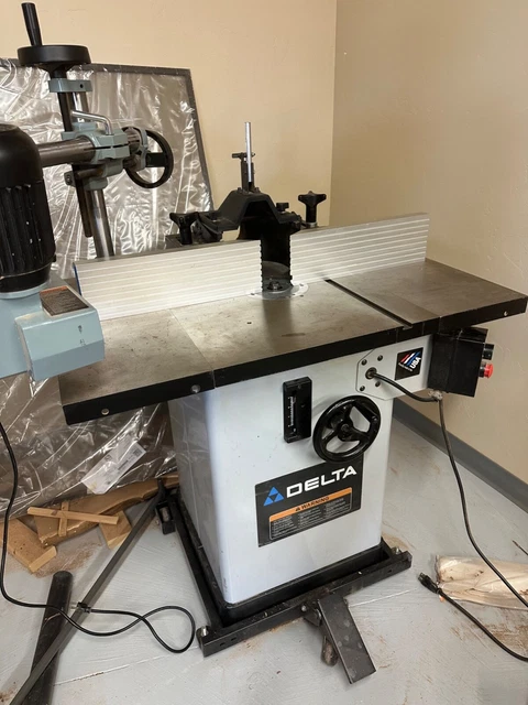 DELTA WOOD SHAPER heavy duty 3 HP 2 speed with feeder model 43-437 $200 ...