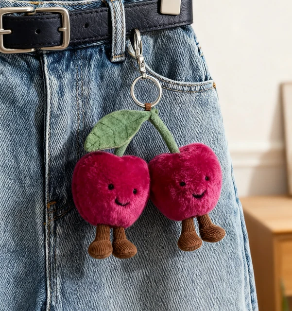 JELLYCAT AMUSEABLES CHERRIES Bag Charm Cherry Keychain with -Tag & Gift ...