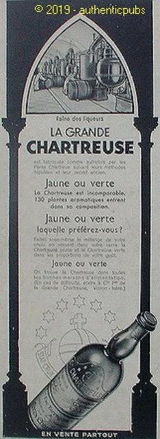 PUBLICITE LA GRANDE Chartreuse Reine Des Liqueurs Peres Chartreux De ...