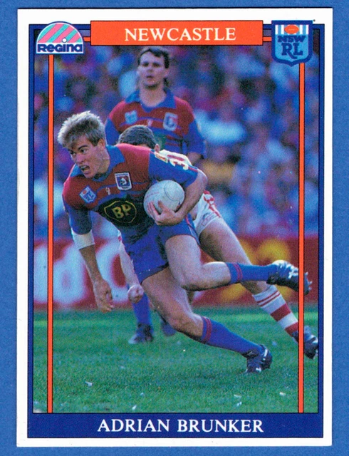 REGINA 1993 NRL Rugby League Newcastle Knights Adrian Brunker # 11 card ...