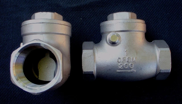 STAINLESS STEEL CHECK Valve 1" Npt Flow Swing Gated Cv-Sg-100 $28.95 ...