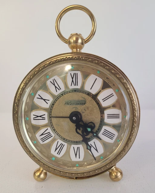 VINTAGE MECHANICAL BLESSING Filigree Brass Alarm Clock, Made In West ...