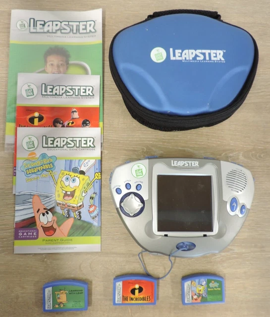 LEAPFROG LEAPSTER HANDHELD Learning Game Console & Carry Case 20200 ...