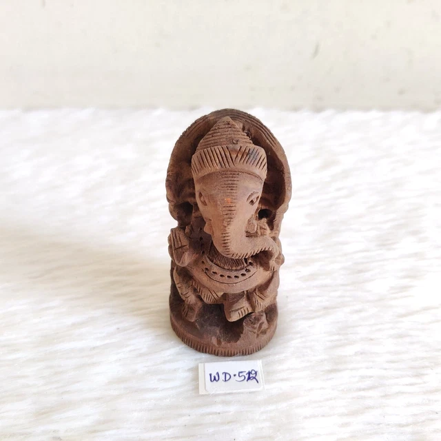 ANTIQUE FAIT LORD Ganesha Figurine Statue en Bois Vieux de Collection ...