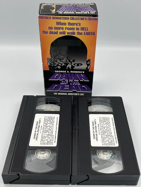 DAWN OF THE Dead VHS ROMERO Directors Cut 2-Tape Set Collectors Edition ...