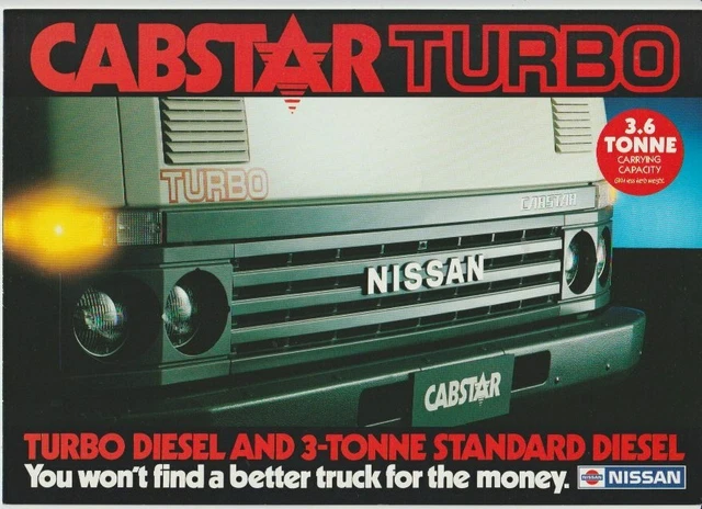 1984 NISSAN CABSTAR TURBO DIESEL & 3 TONNE TRUCK Australian 4p Brochure ...