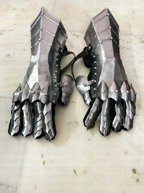 MEDIEVAL WARRIOR METAL Gothic Knight Style Gauntlets Functional Armor ...
