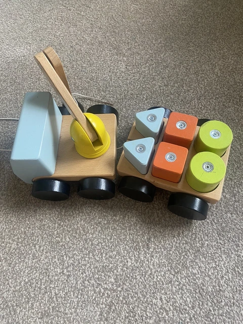IKEA MULA WOODEN Crane Truck Pull Along Toddler Toy With Magnetic ...