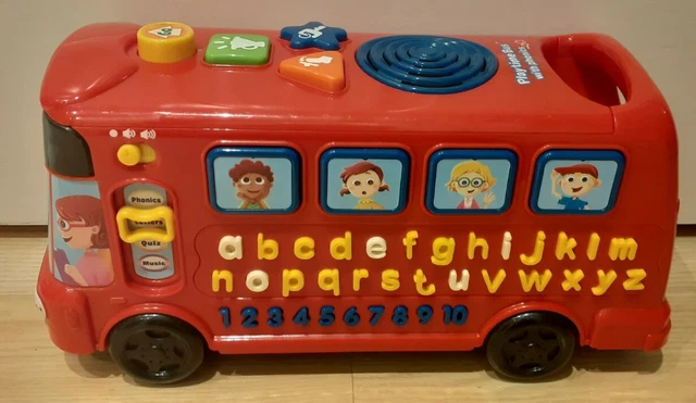 VTECH PLAYTIME RED bus with phonics, letters, numbers, quiz, music ...