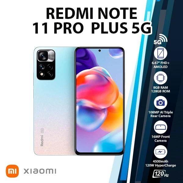 XIAOMI REDMI NOTE 11 Pro+ 5G BLUE 8GB+128GB Dual SIM Global Android ...