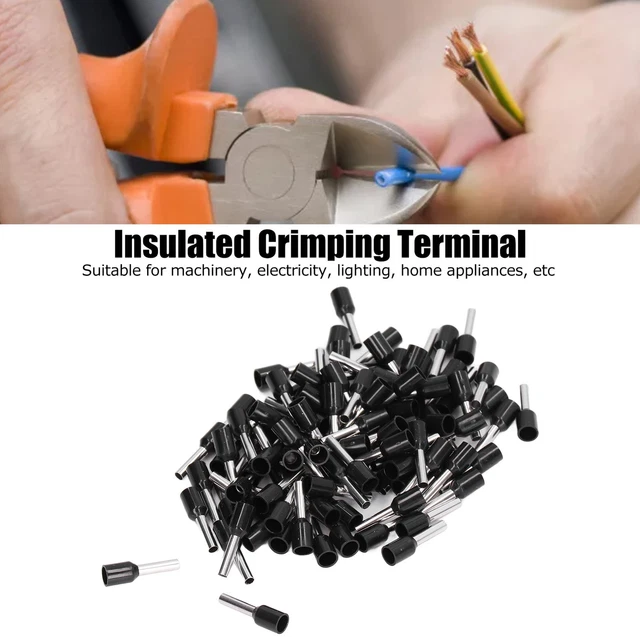 COPPER WIRE CRIMP Connector 1000Pcs E2510 Needle Tube End Insulation ...